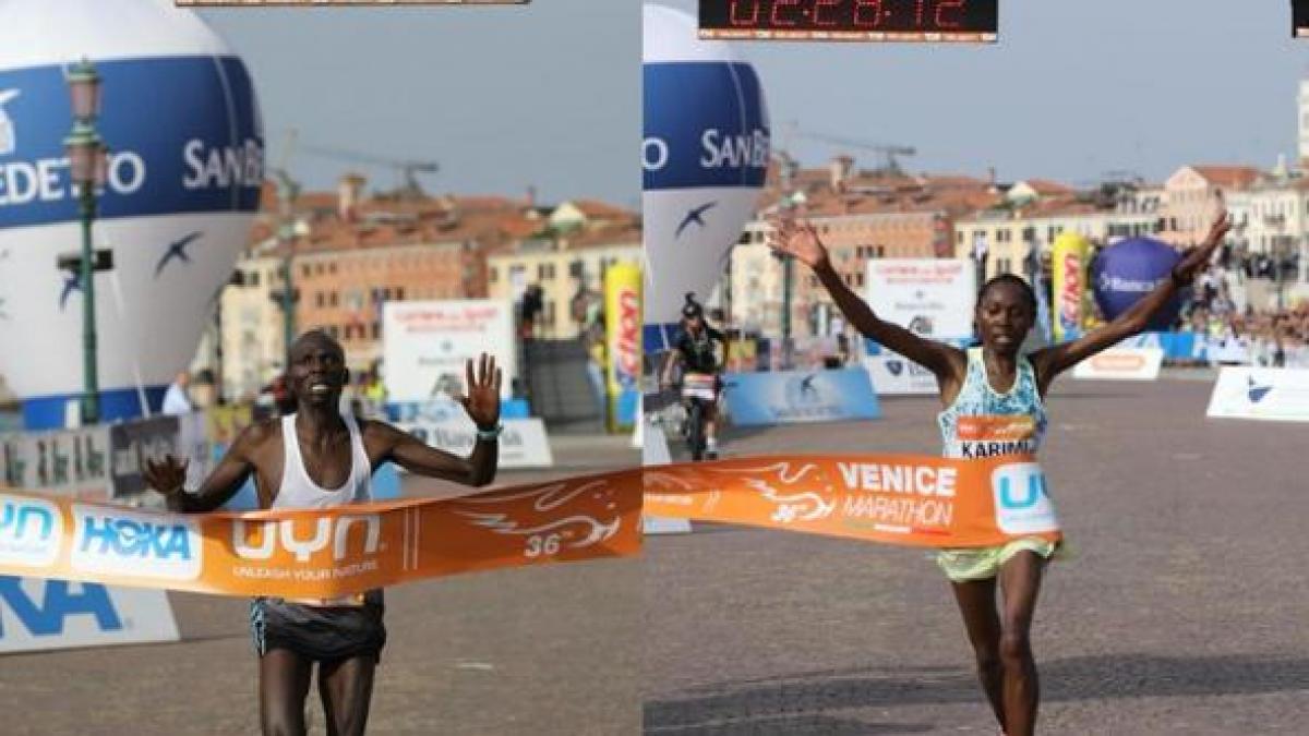 Ugandan Solomon Mutai breaks the course record at the Venice Marathon ...