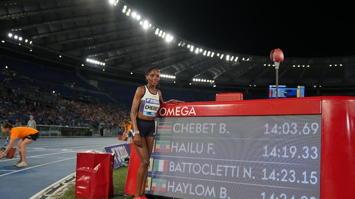 Chebet runs second fastest 5000m in history, Bromell storms to 100m ...