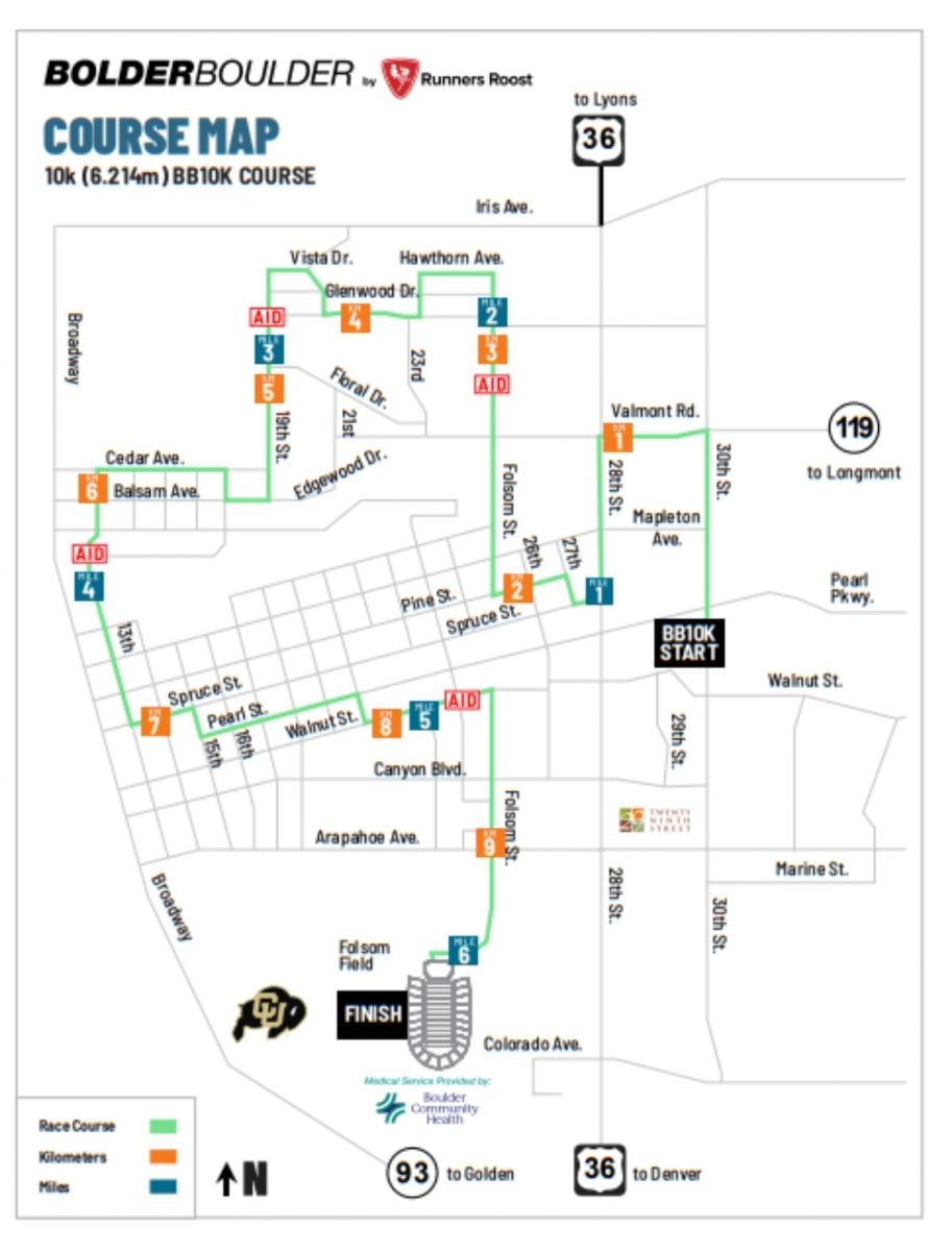 BOLDERBoulder 10km Course Map | Watch Athletics