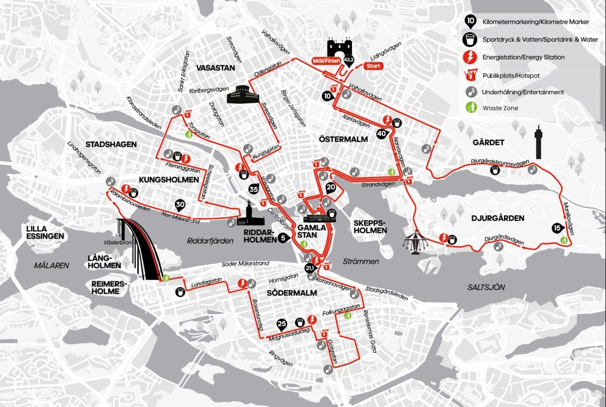 Stockholm Marathon Course Map | Watch Athletics