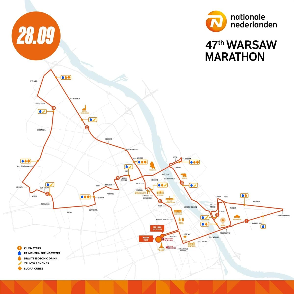 Course Map: Warsaw Marathon 2025 | Watch Athletics